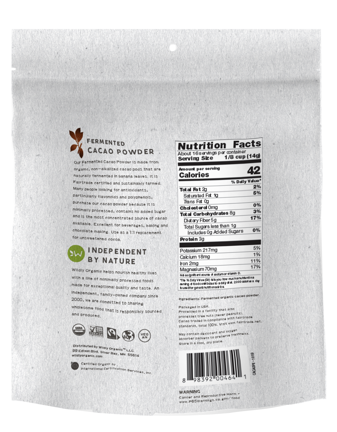 Raw Cacao Powder | Fair-trade Certified | Wildly Organic